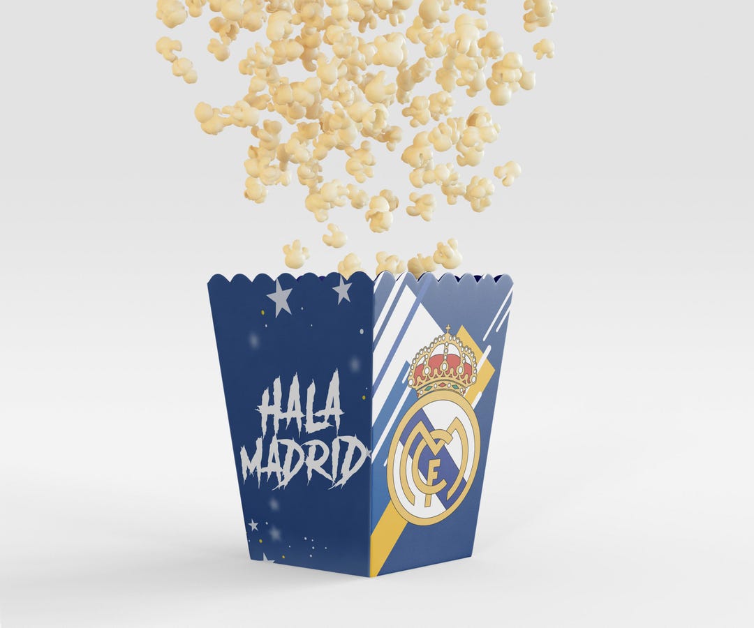 Real Madrid Popcorn Box, Candy Bar and Bottle Labels Real Madrid ...
