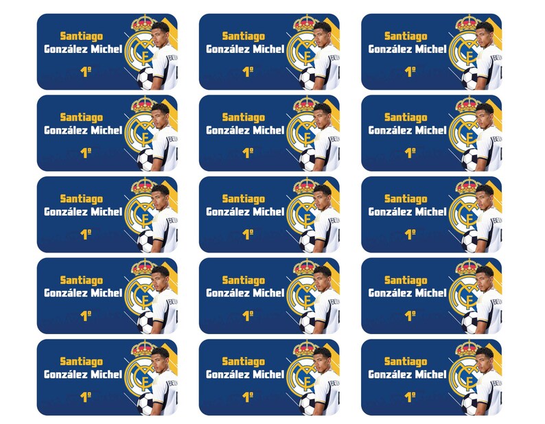 School Labels Real Madrid Digital Stickers Jude Bellingham Bookmarks ...