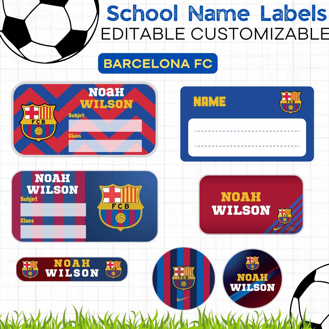 School Labels Barcelona FC Digital Stickers Bookmarks Sports Stickers ...