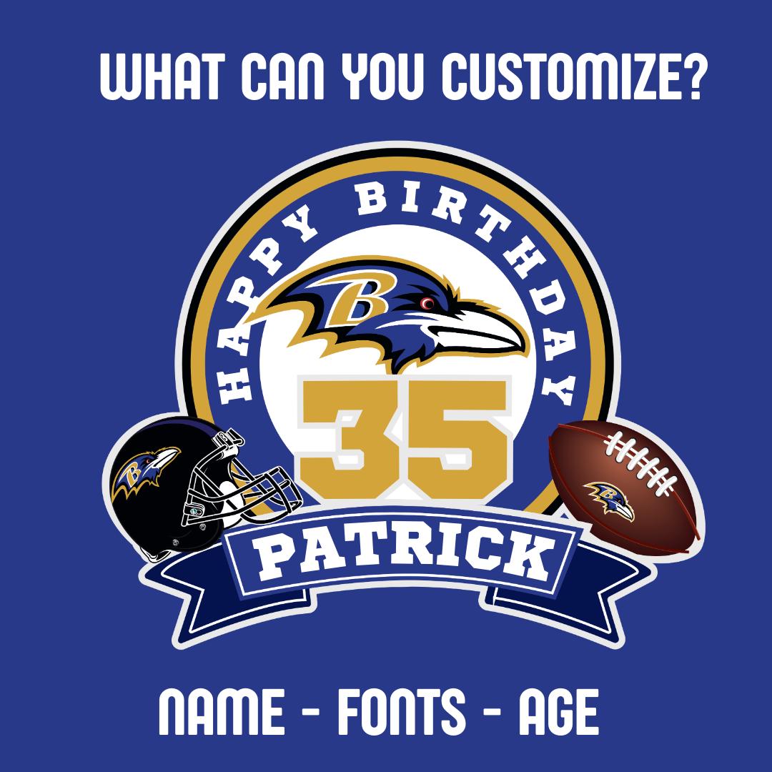 Cake Topper Template Canva Baltimore Ravens Football Birthday Cake ...