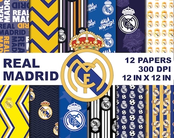 Real Madrid Digital Paper Bundle Sports, Football, Soccer Minimalist ...