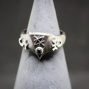 Saturn Onyx Sterling Silver Ring | Saturn Signet Ring | Occult Saturn ...