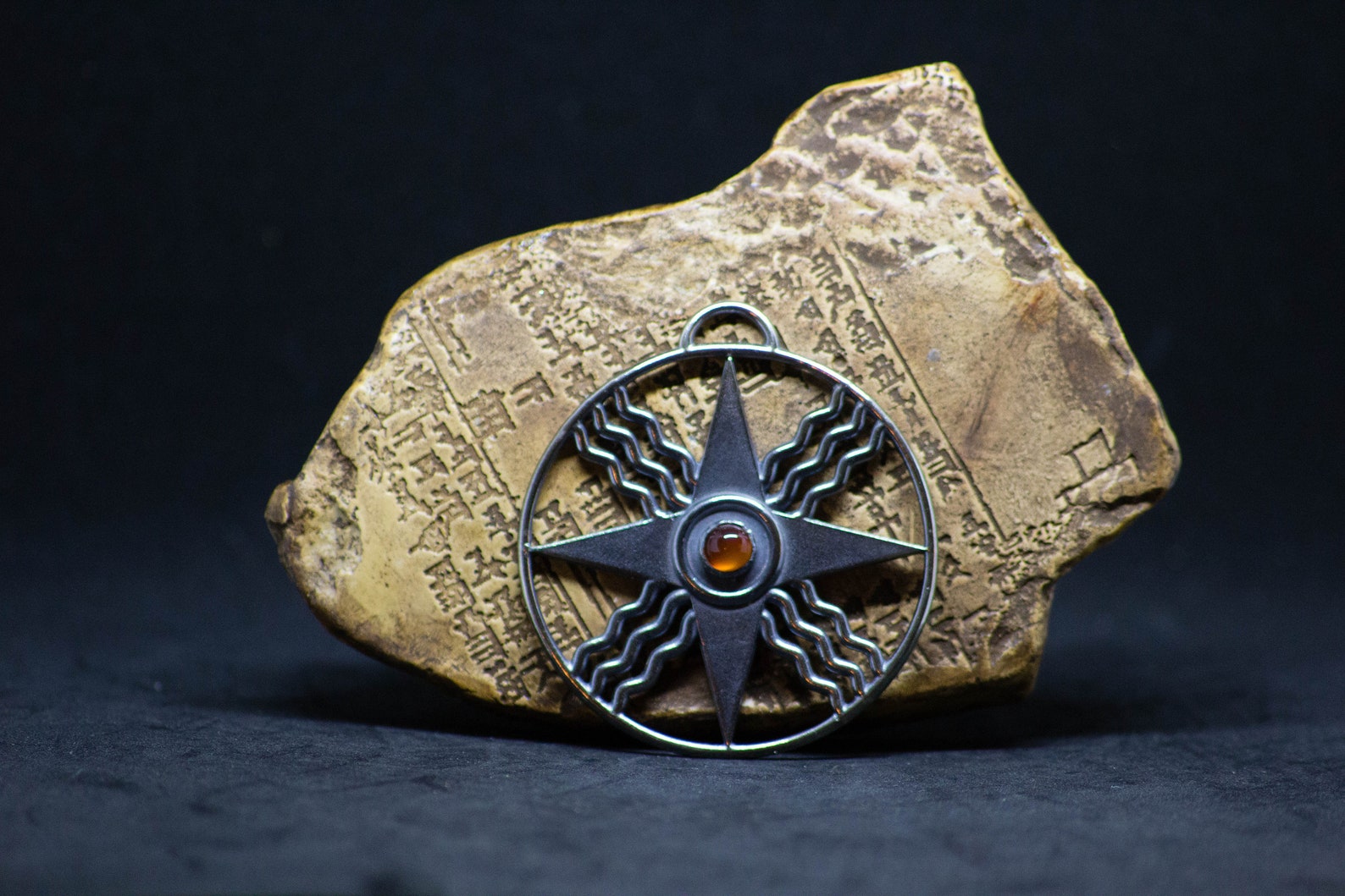 Large Carnelian Star of Shamash Star of Shamash Silver - Etsy