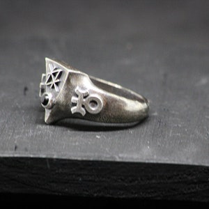 Saturn Onyx Sterling Silver Ring | Saturn Signet Ring | Occult Saturn ...
