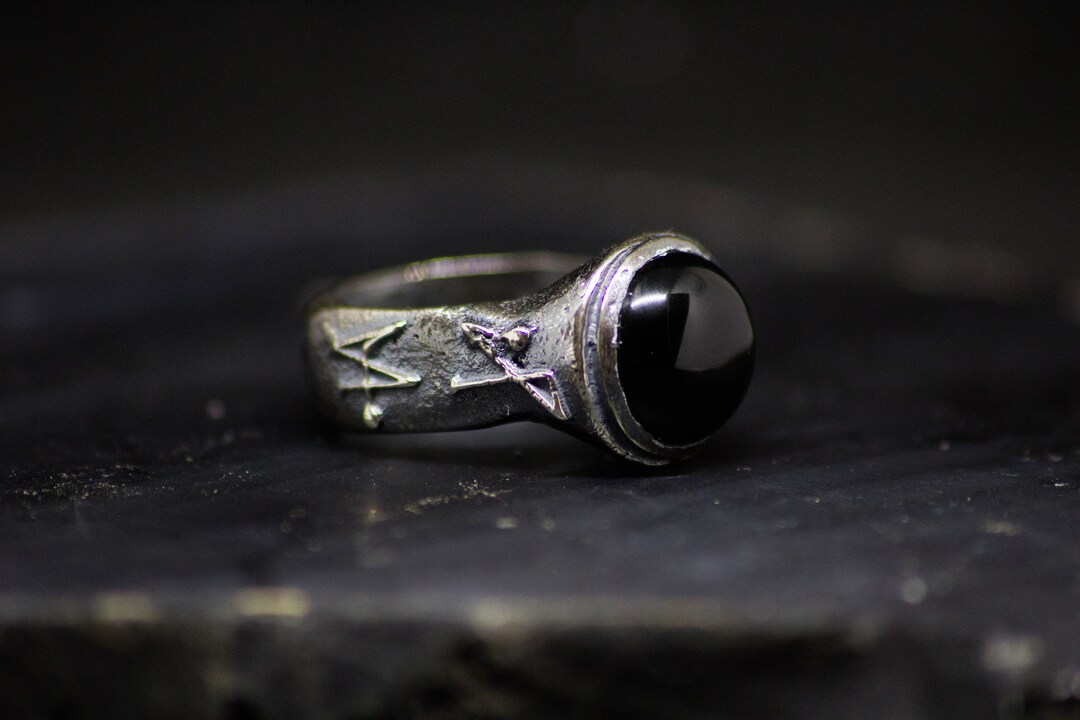 Archangel Ring | Onyx Ring | Angels | Angel | Occult Jewelry - Etsy