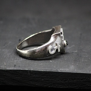 Saturn Onyx Sterling Silver Ring | Saturn Signet Ring | Occult Saturn ...