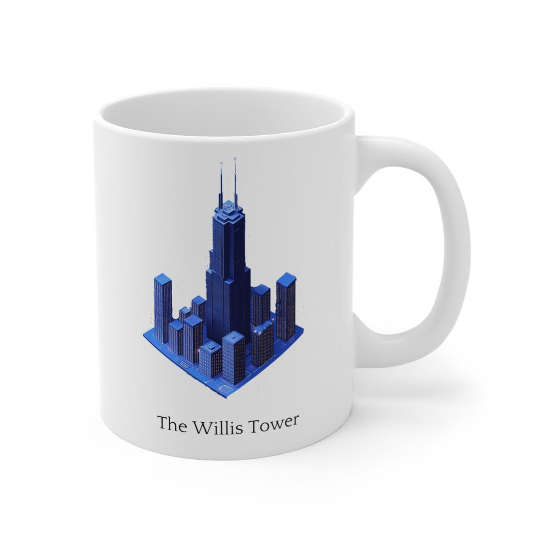 The Willis Tower 3d Isometric Landscape Mug Popular Structures Chicago ...