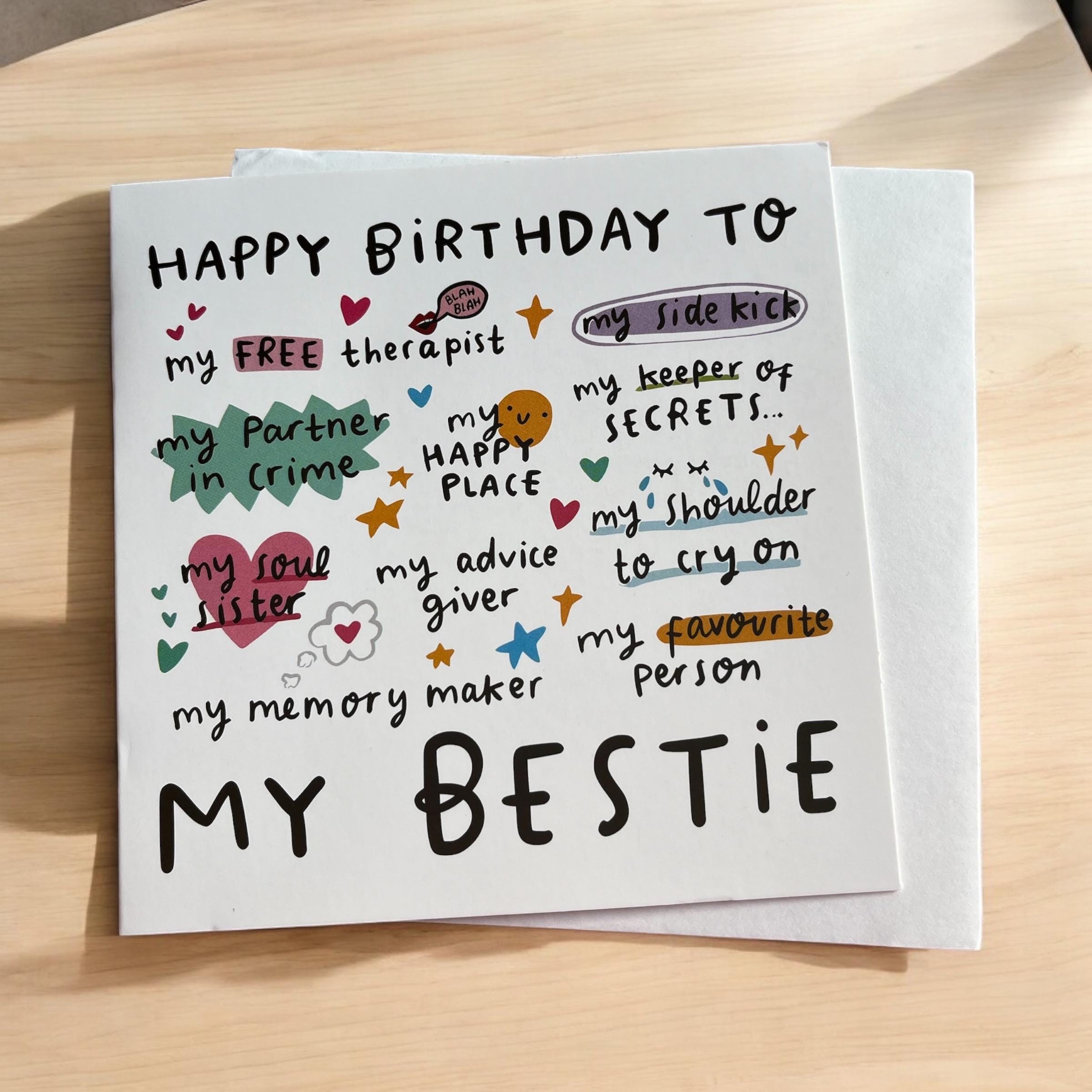 Bestie Birthday Card - Etsy