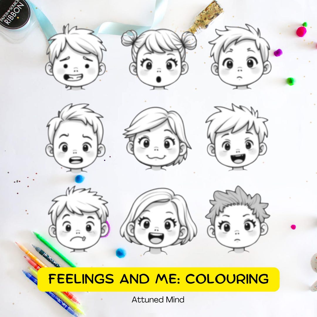 Feelings and Me Colouring Book - Etsy