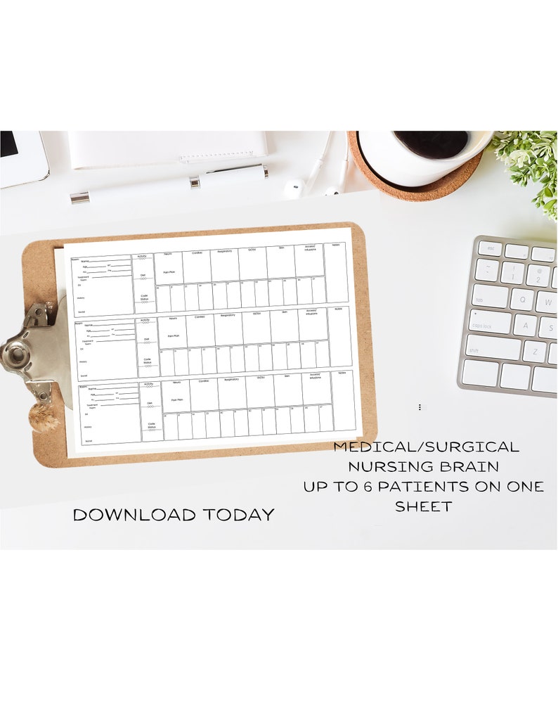 Nursing Report Sheet - Medical/surgical Nursing Brain - Etsy