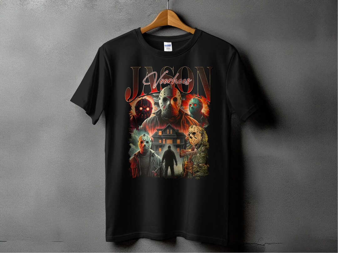 Horror Movie Tshirt, Iconic Masked Character Design, Classic Film Fans ...