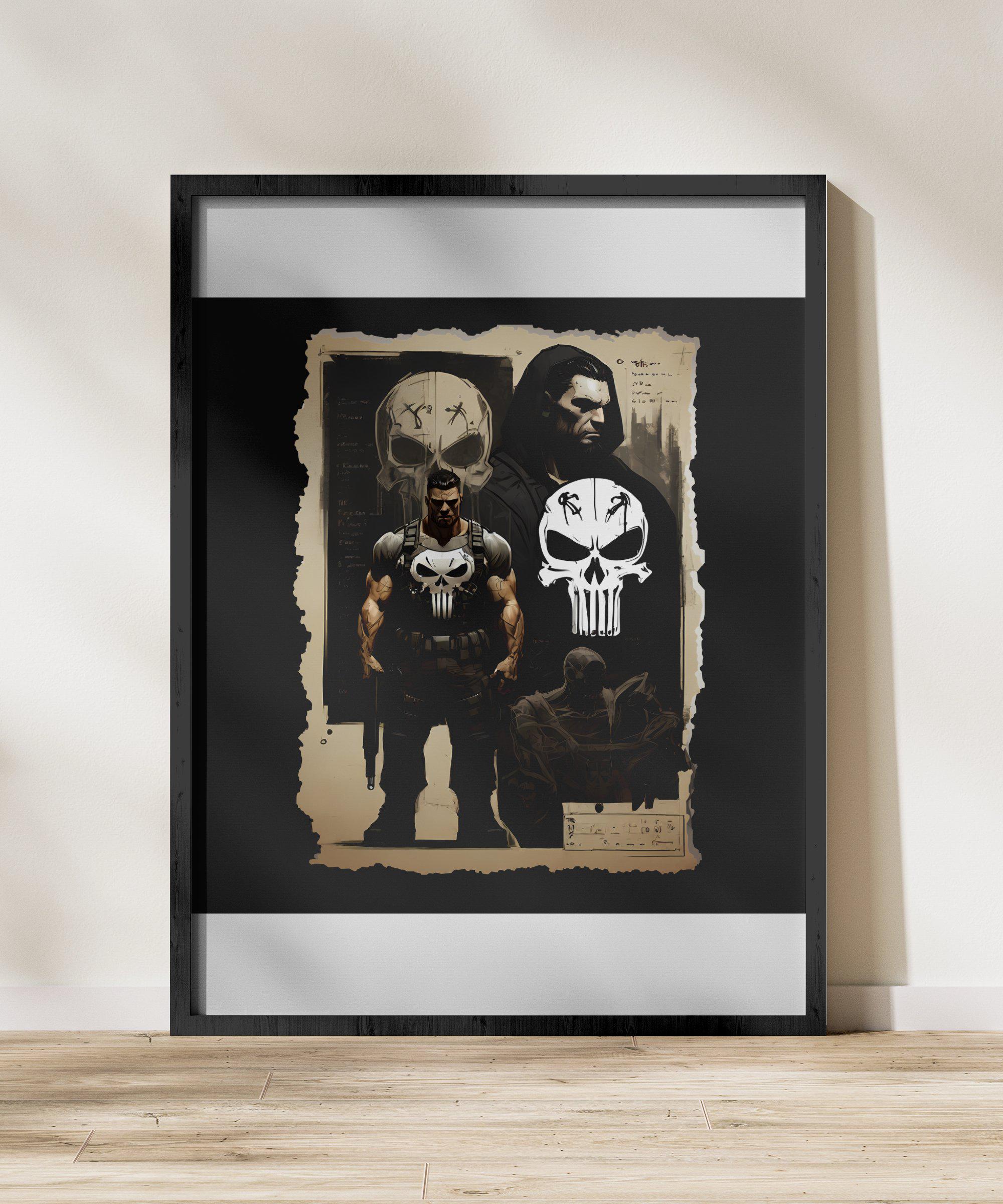 The Punisher Poster, Superhero Wall Art, Comic Book Character Art Print ...
