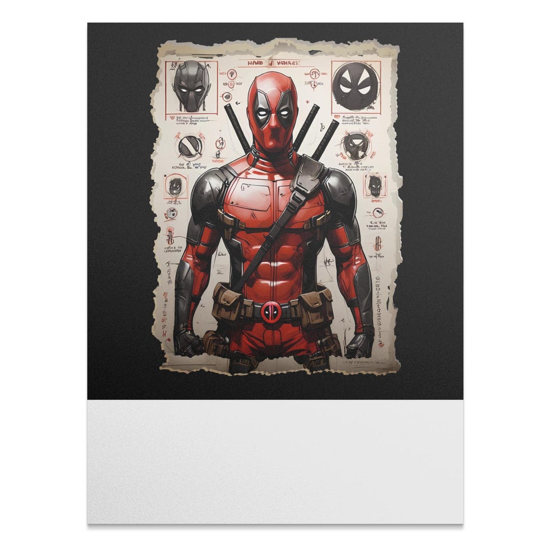 Deadpool Wall Art, Superhero Comic Poster, Unique Home Decor, Geeky ...