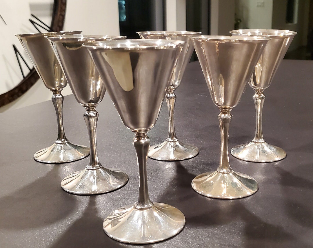 Vintage Apollo Silver Plate Wine Goblets X 6 - Etsy