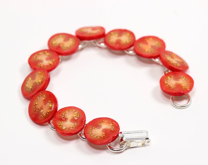 Tomato Salad Bracelet | Handmade Minaiture Food Jewelry - Etsy Israel