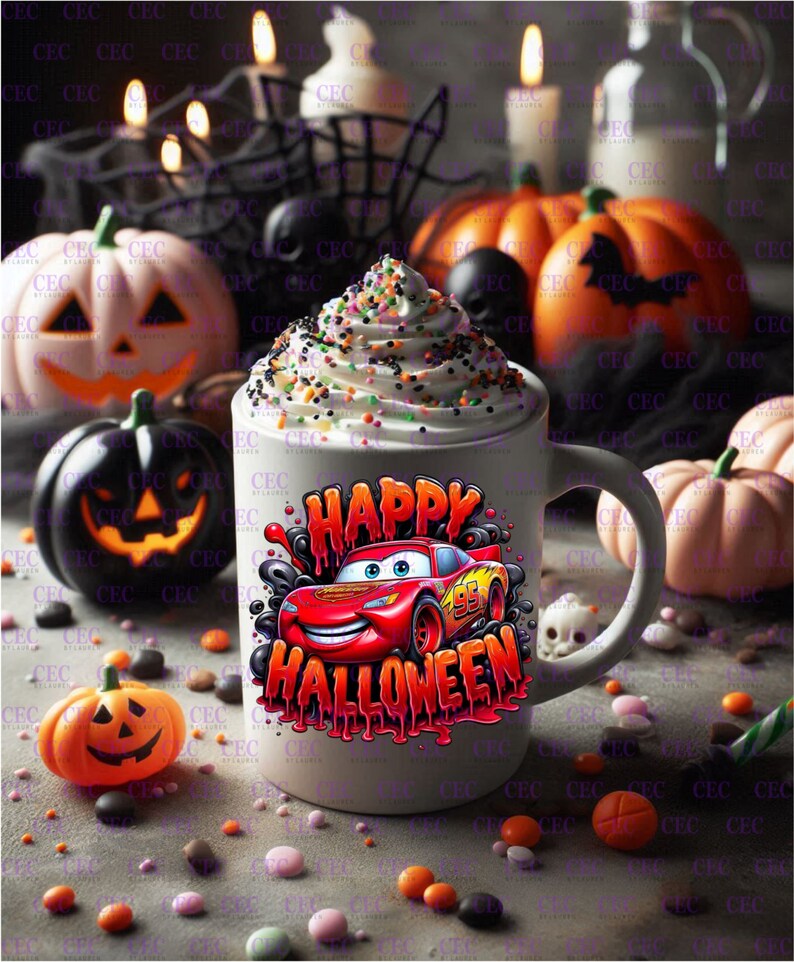 Trending Halloween Cars, Mcqueen, Paint Drip, Lightning, Mug PNG, T ...