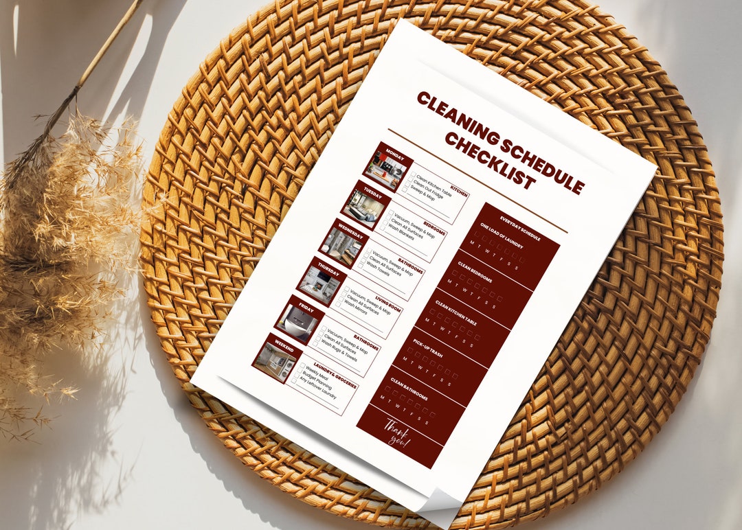 Efficient Modern Cleaning Schedule Checklist Template for Home and ...