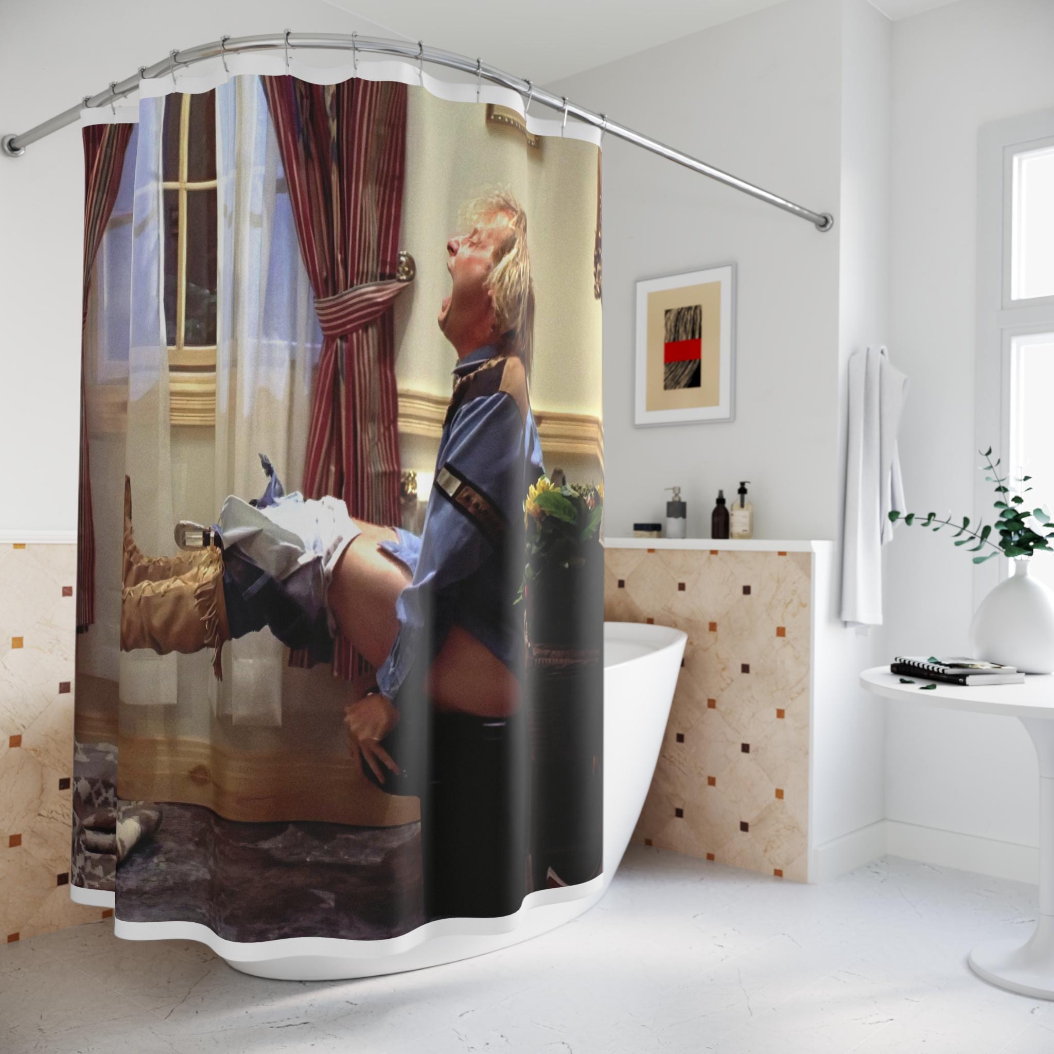 Dumb and Dumber Bathroom Scene Shower Curtain, Funny Bathroom Curtain ...