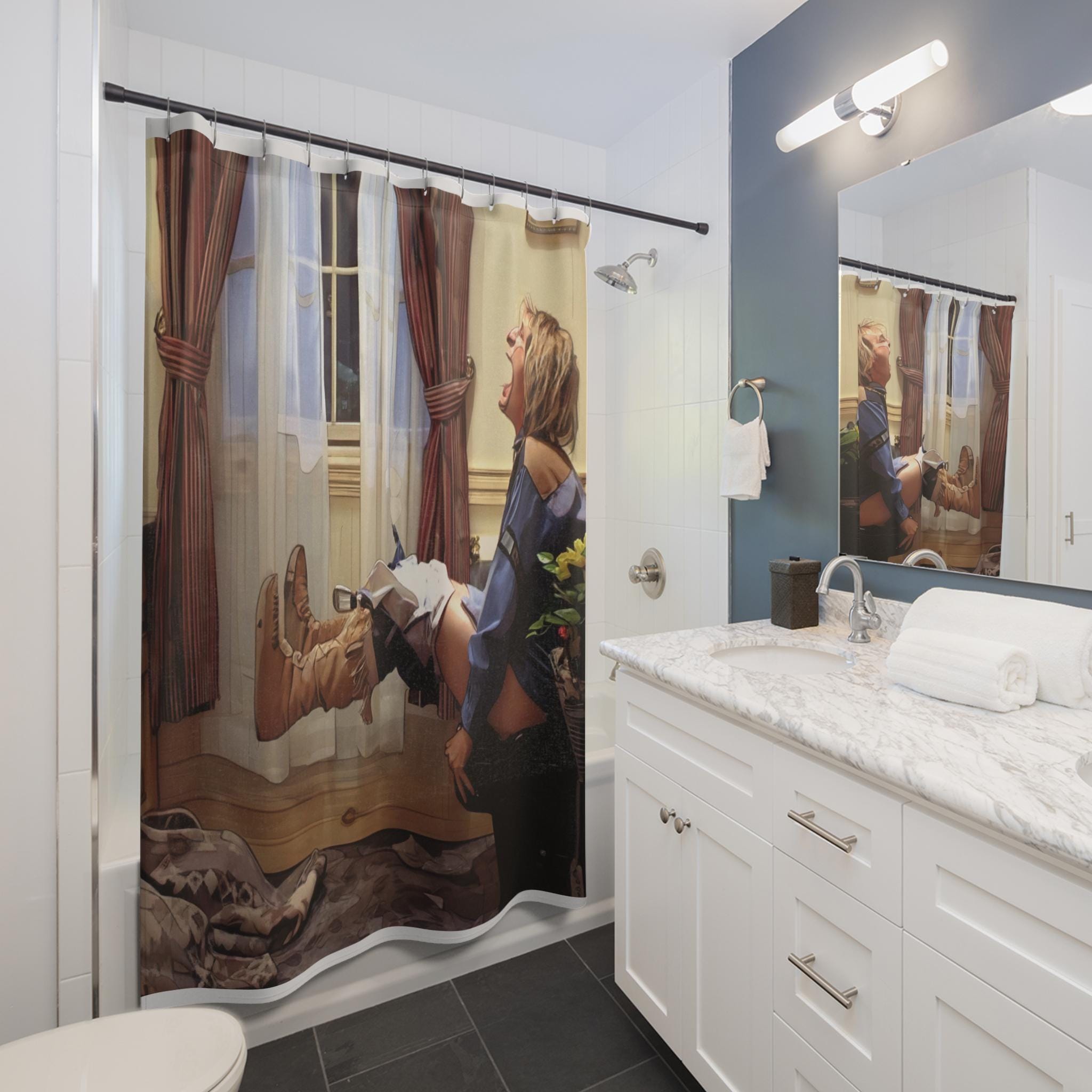 Dumb and Dumber Bathroom Scene Shower Curtain, Funny Bathroom Curtain ...