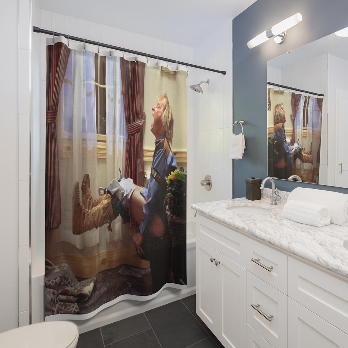 Dumb and Dumber Bathroom Scene Shower Curtain, Funny Bathroom Curtain ...