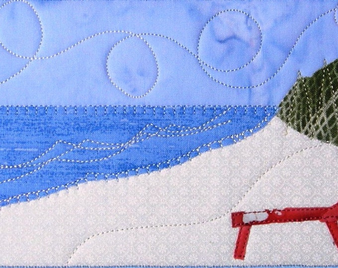 Fabric Postcard Art Quiltbeach Landscape Mini Applique Art - Etsy