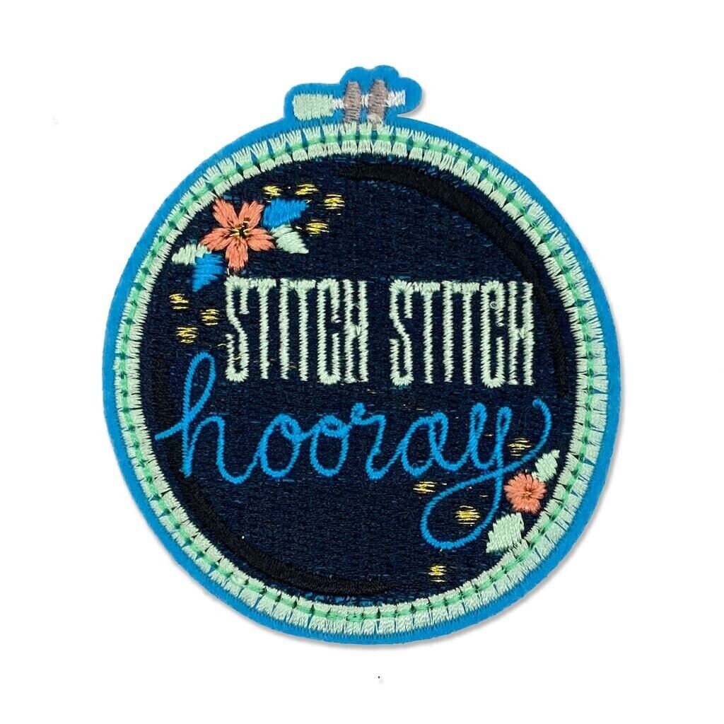 Iron-on STITCH STITCH HOORAY Embroidery Hoop Patch by Artminds New ...