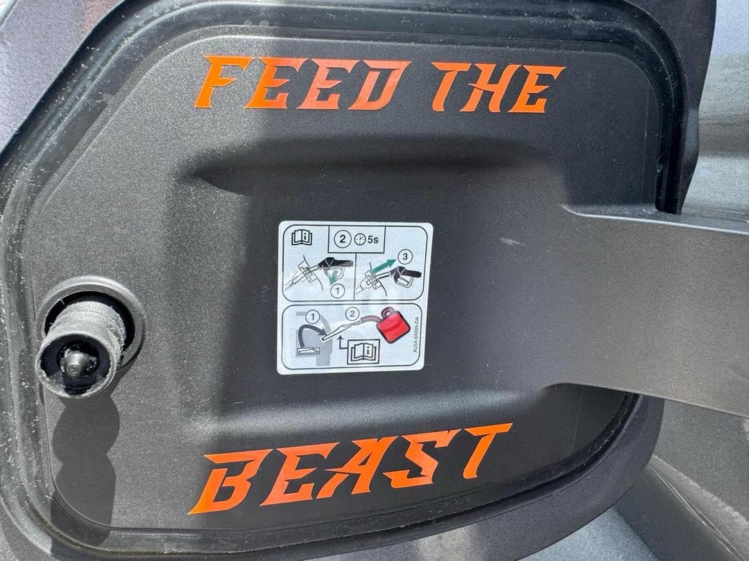 Bronco Custom Fuel / Gas Door Vinyl Decal - Feed Beast, Feed Steed ...