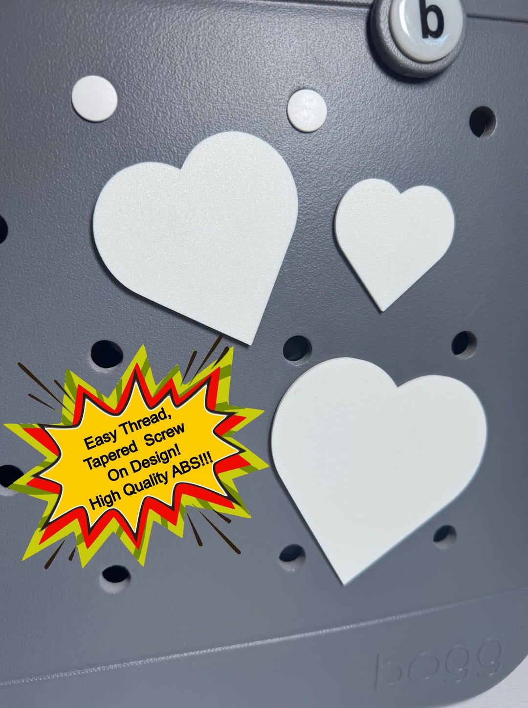 D.I.Y Heart BAG BIT BLANKS - Bogg Bag Charm Backing Blanks W/bag Bolts ...