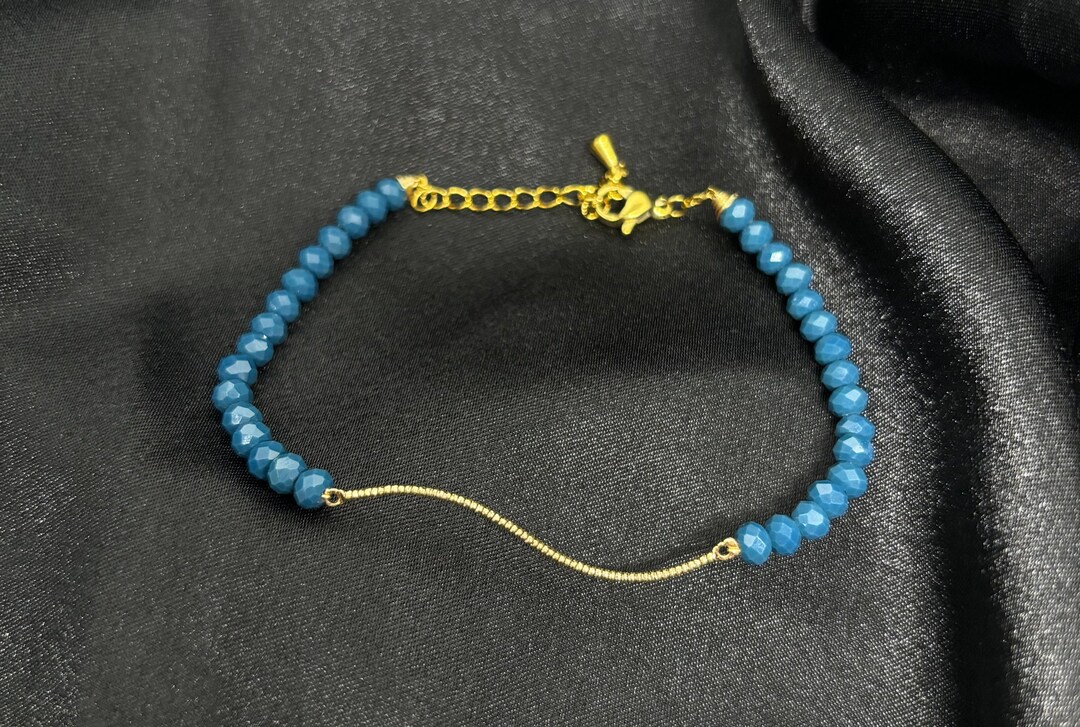 Amarya Bi-material Bracelet Mother-of-pearl or Crystal Beads and Gold ...
