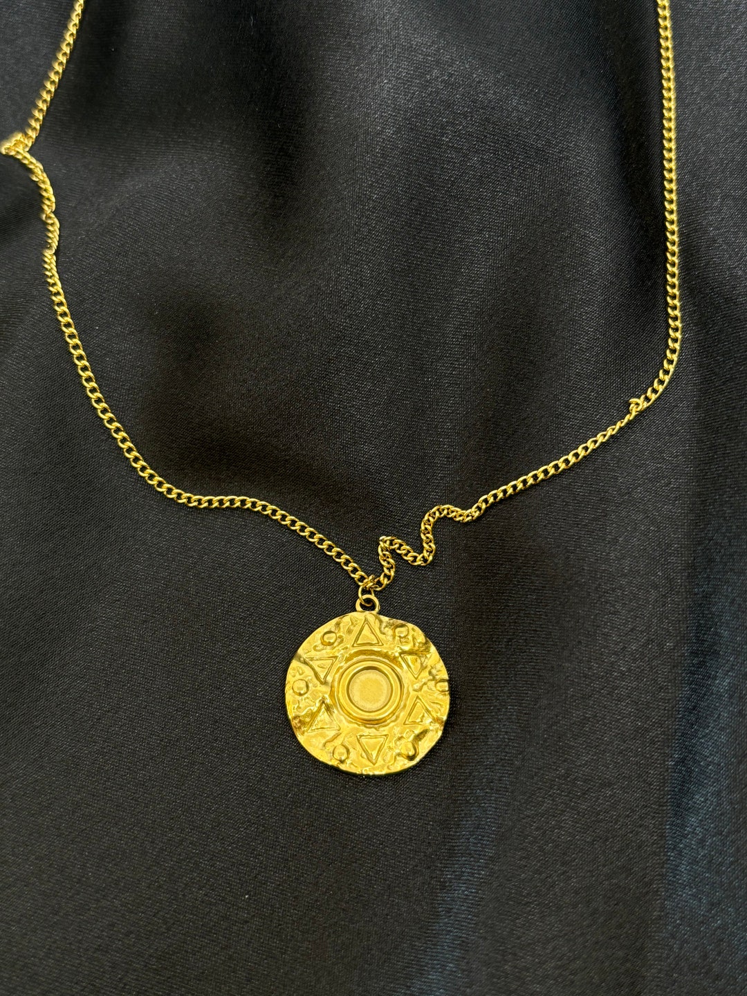 Elsa - Fine Stainless Steel Curb Chain Necklace With Mayan-inspired ...