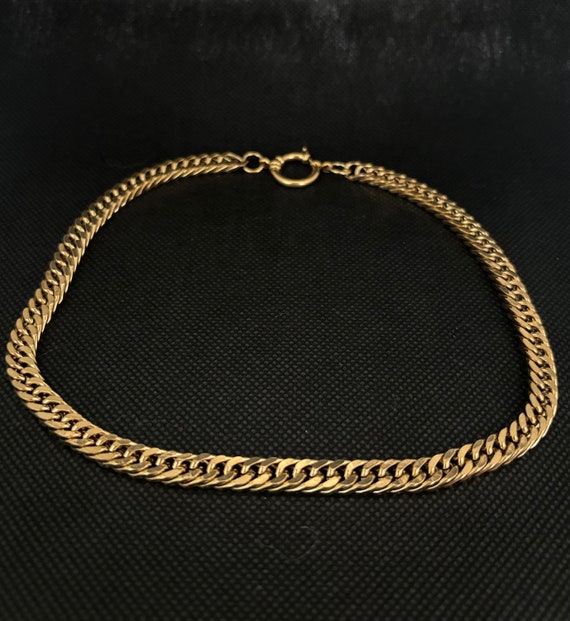Zara Gold Stainless Steel Choker Necklace With Wide Curb Chain Etsy