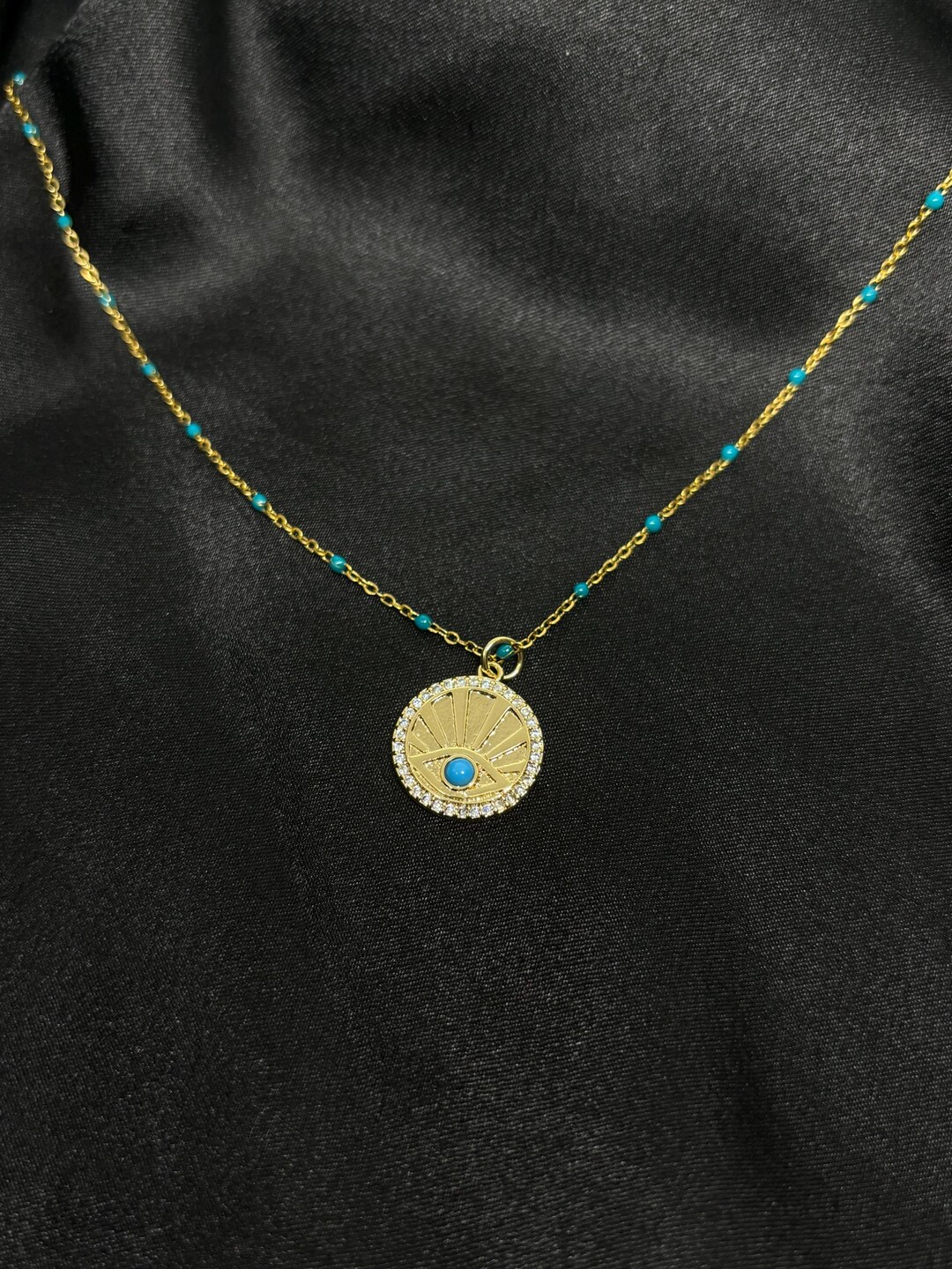 Cheyenne - Gold-plated Stainless Steel Necklace Set With Turquoise ...