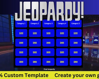 Birthday Jeopardy Custom Birthday Party Game Digital Download Customizable Birthday Jeopardy ...