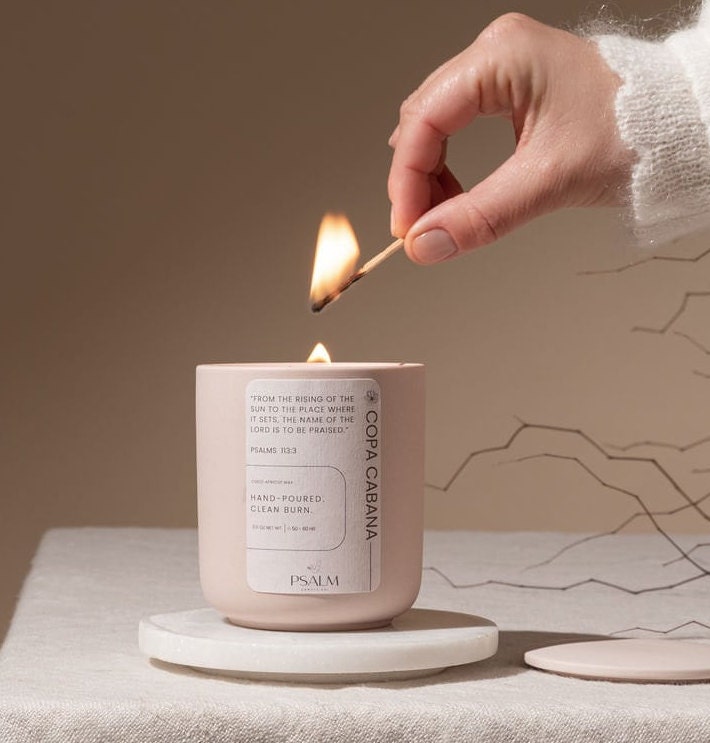 Prayer Candle Inspired by the Book of Psalms Coco-apricot Candle Non ...