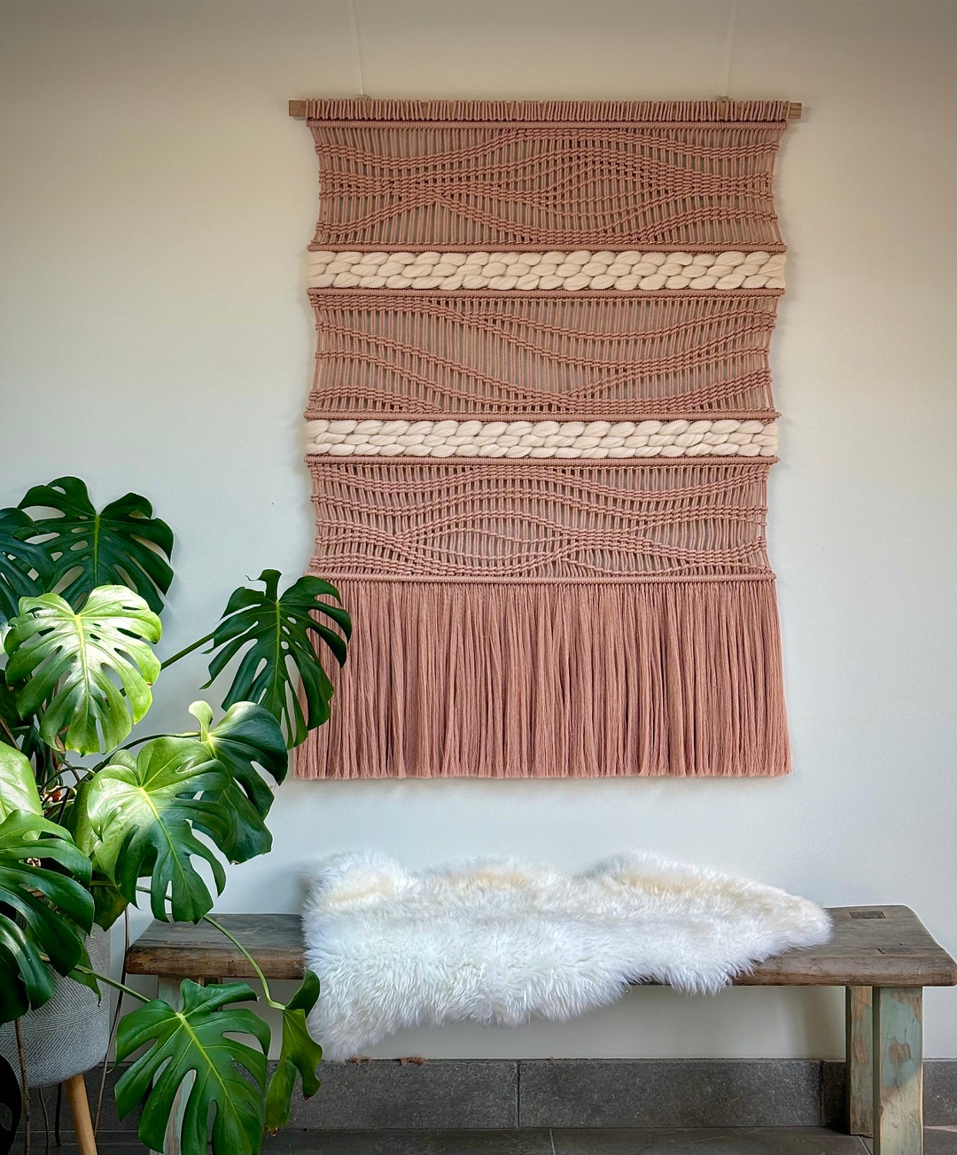 Contemporary Fibre Art, Macrame Wall Art, Textile Art - ‘blush Waves ...