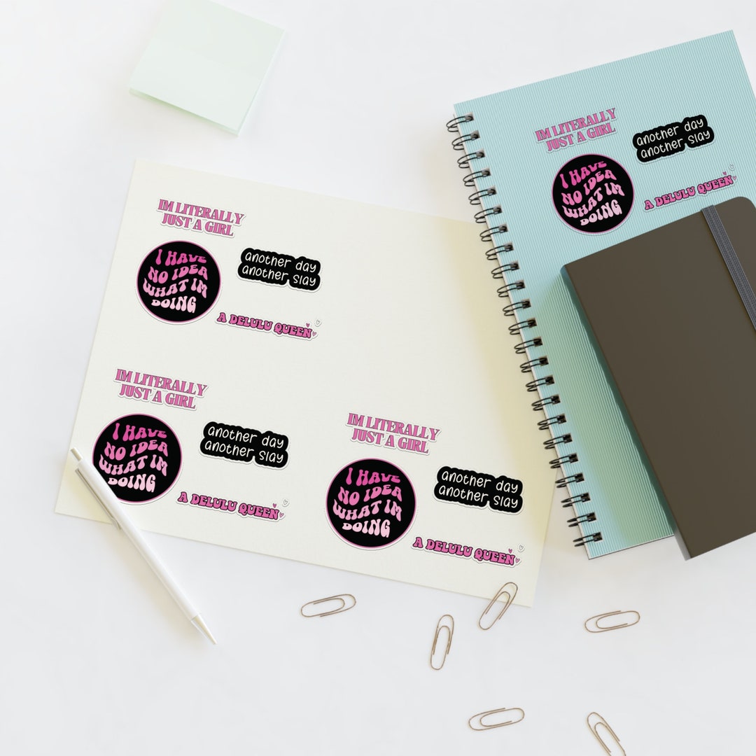 Trendy 2024 Girl Stickers - White and See-through Adhesive Set - Etsy