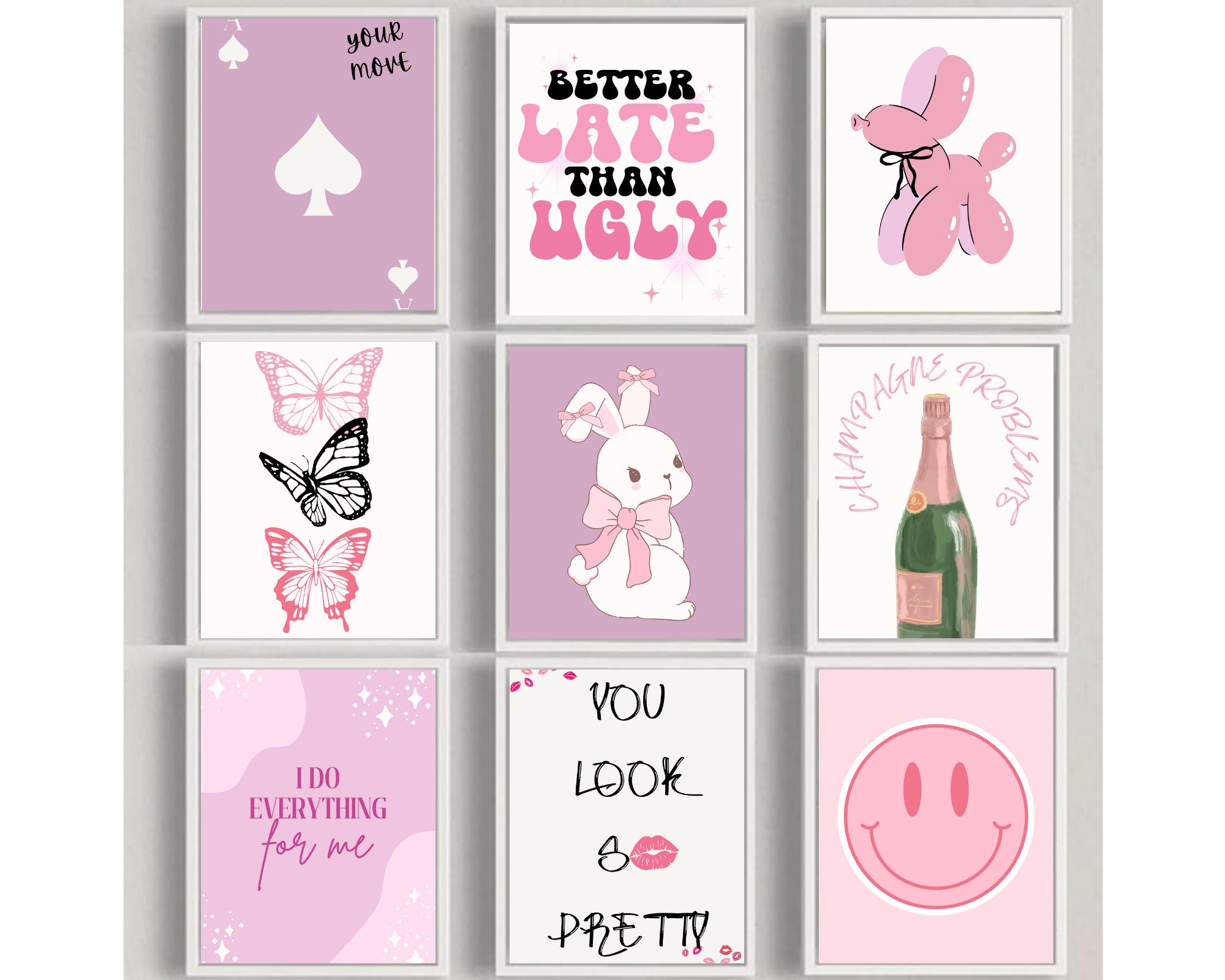 19 Girly Girl Digital Wall Art Bundle Floral Prints Room Decor Collage ...