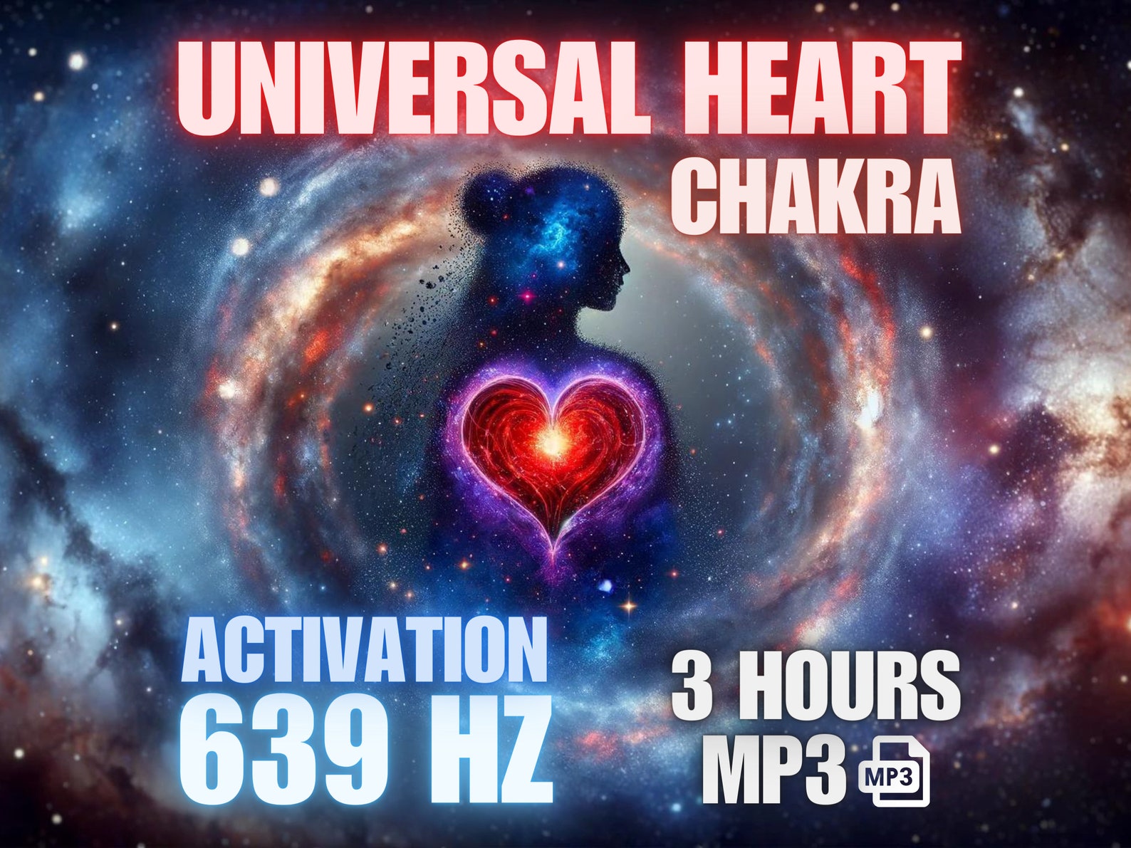 Universal Heart Chakra Activation - Interdimensional Love and Compassion 639 Hz (3-hour MP3) Dna ...