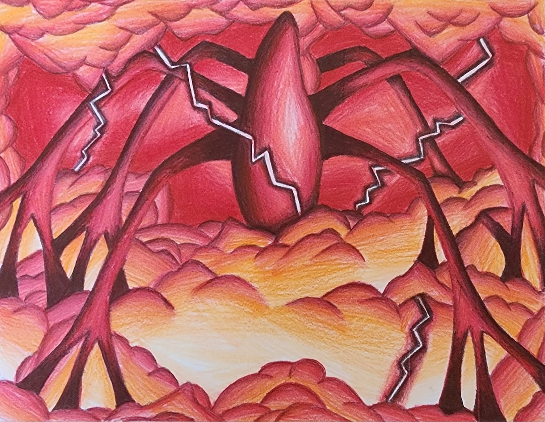 Stranger Things the Mind Flayer Colored Drawing - Etsy