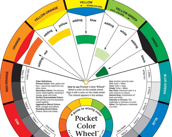Color Wheel Pocket Size 5-1/8in Candle Color Mixing Guide, Artist ...