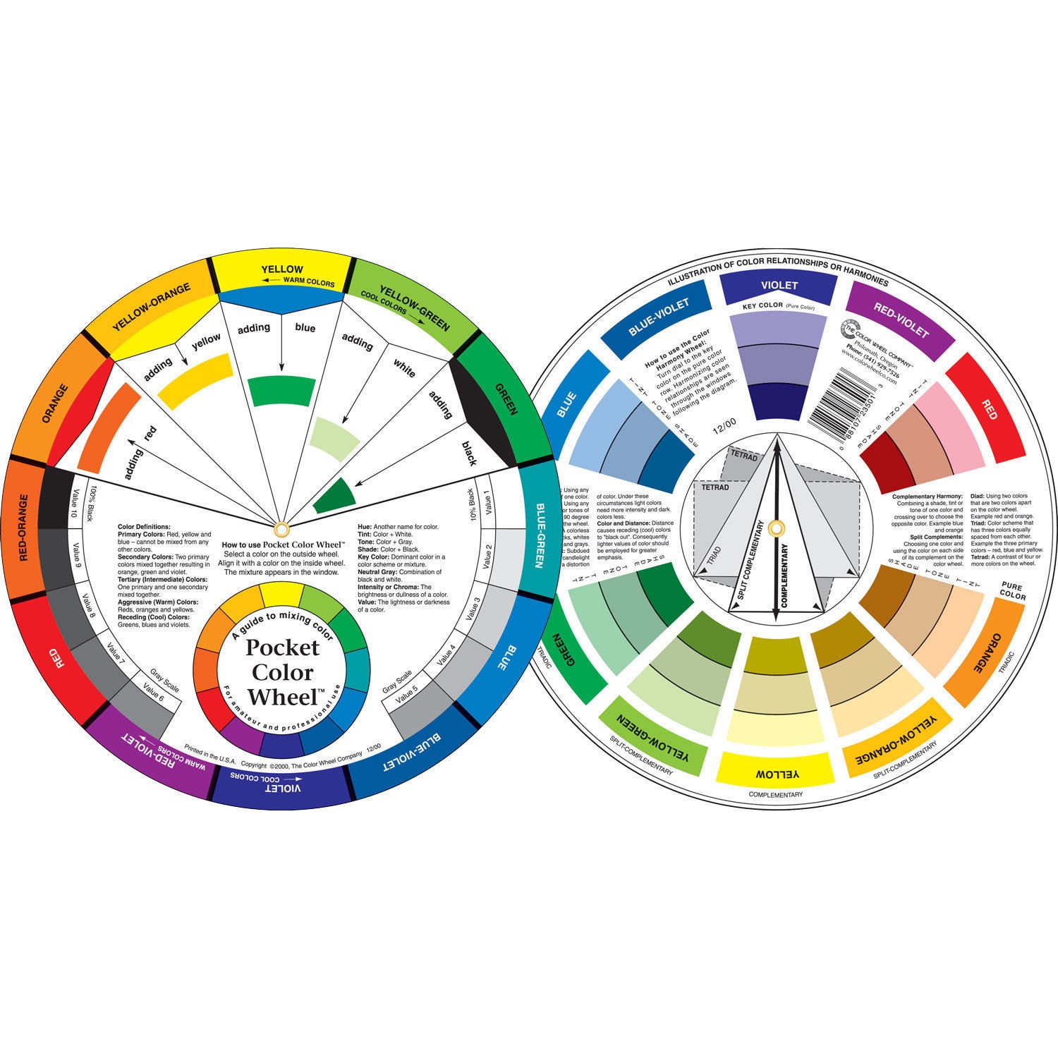Color Wheel Pocket Size 5-1/8in Candle Color Mixing Guide - Etsy