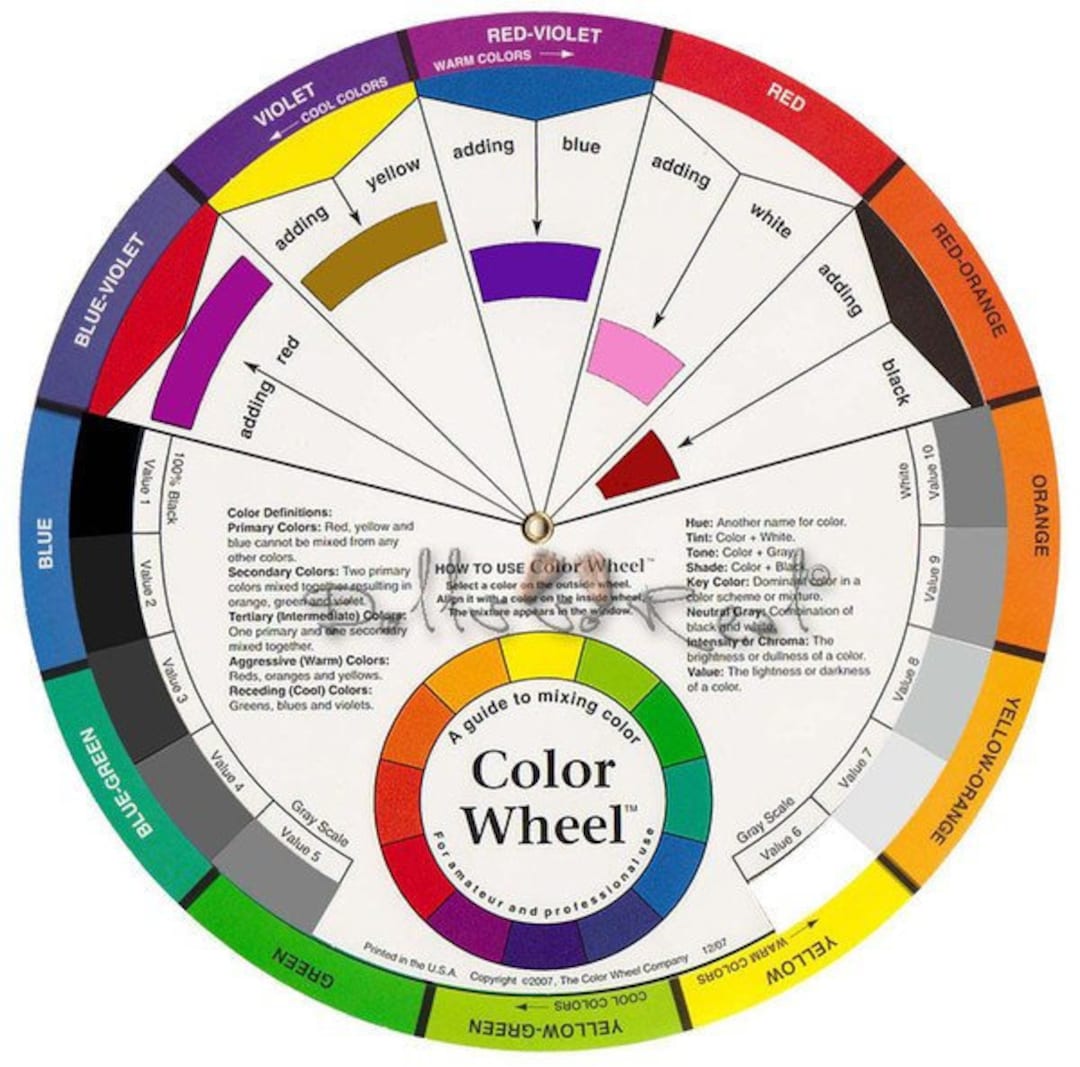 Color Wheel 9-1/4in (23.5 Cm) Candle Color Mixing Guide, Artist, Paint ...