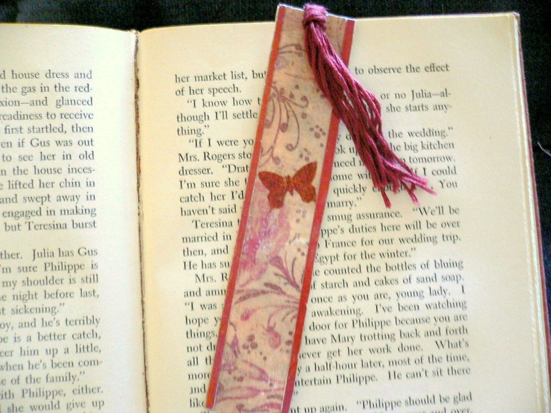 Beautiful Handmade Bookmark With Flowers Plants and a - Etsy