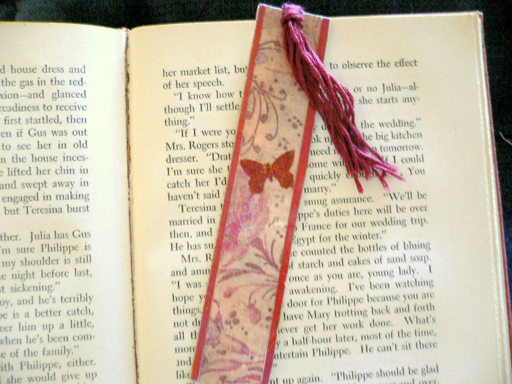 Beautiful Handmade Bookmark With Flowers Plants and a - Etsy