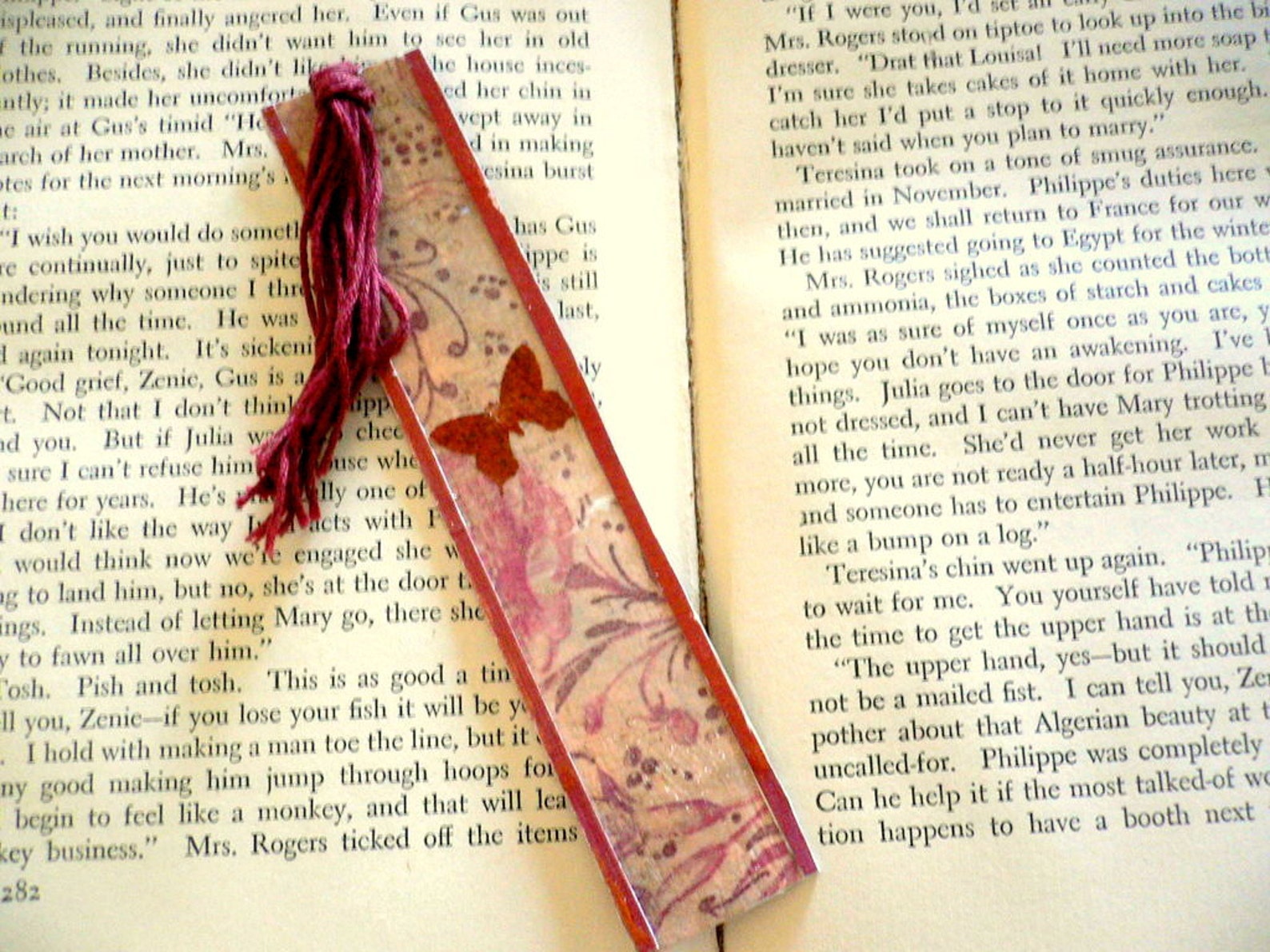 Beautiful Handmade Bookmark With Flowers Plants and a - Etsy