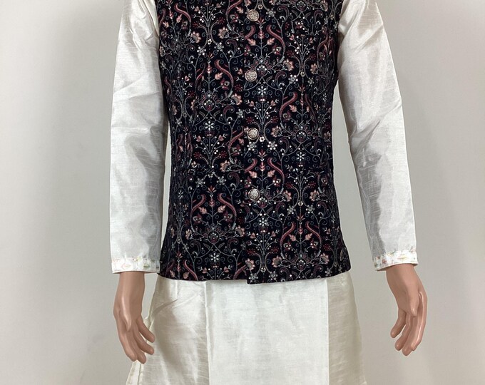 Men’s Nehru Jacket | Ethnic Indian Velvet Outfit | Traditional Men’s ...