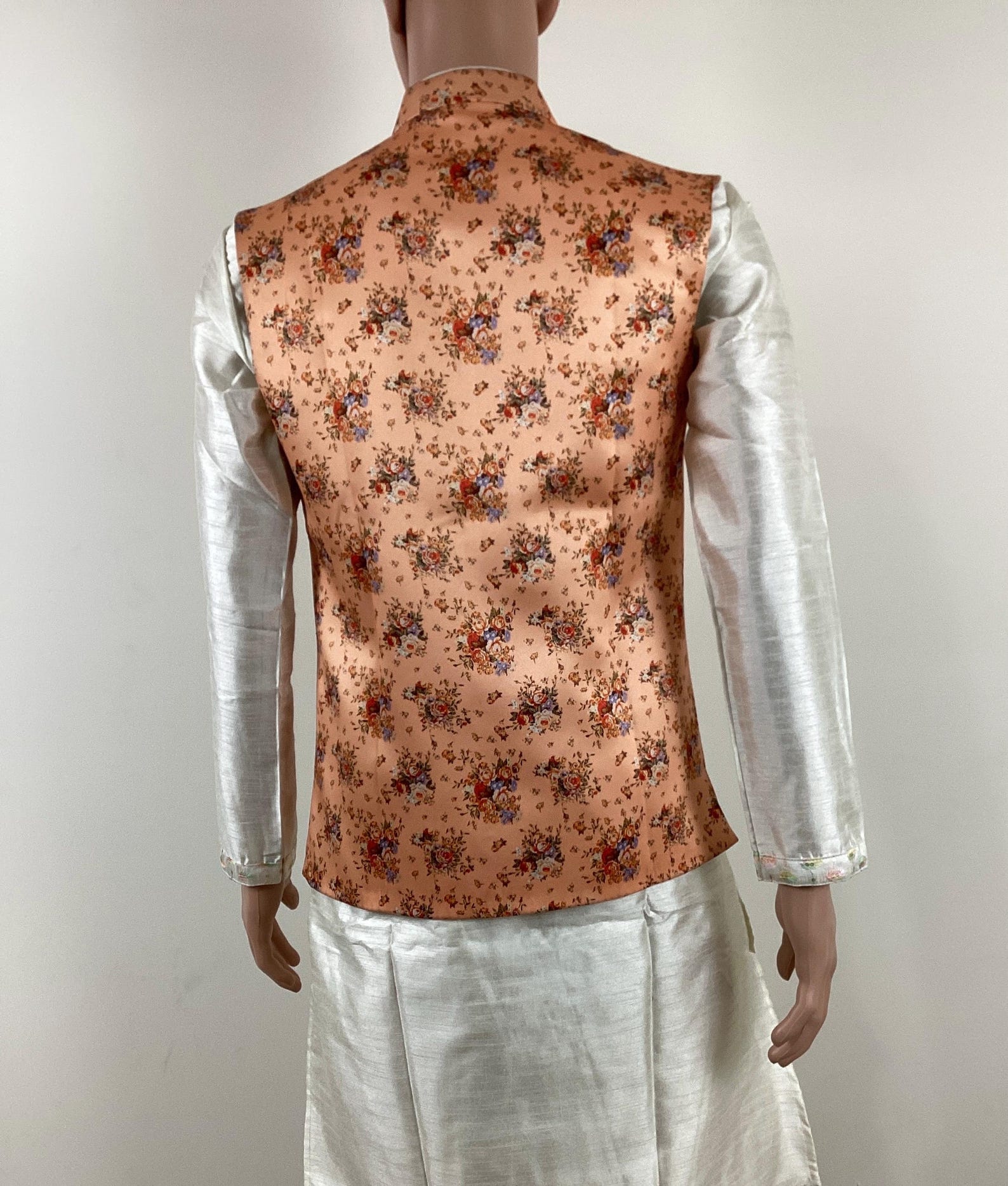 Men's Floral Print Nehru Jacket: Ethnic Indian Satin Koti - Etsy