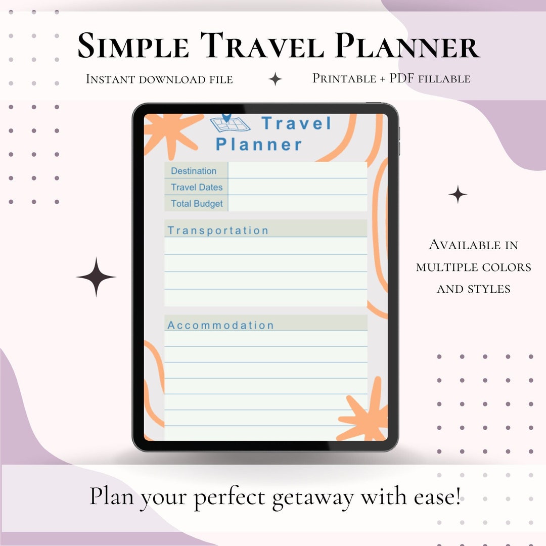 Printable Travel Planners, Packing List, Organizers, Itinerary Planning ...