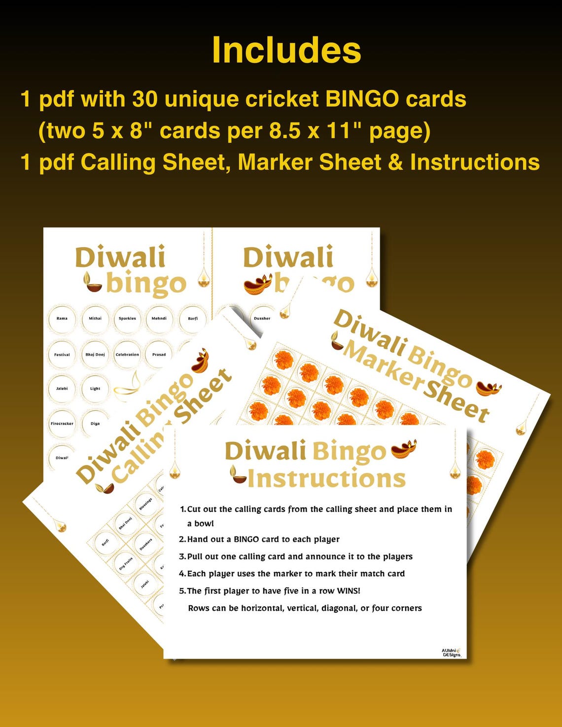 Diwali Bingo, Diwali Gift, Diwali Game, Diwali Decor, Laxmi, Desi Game ...