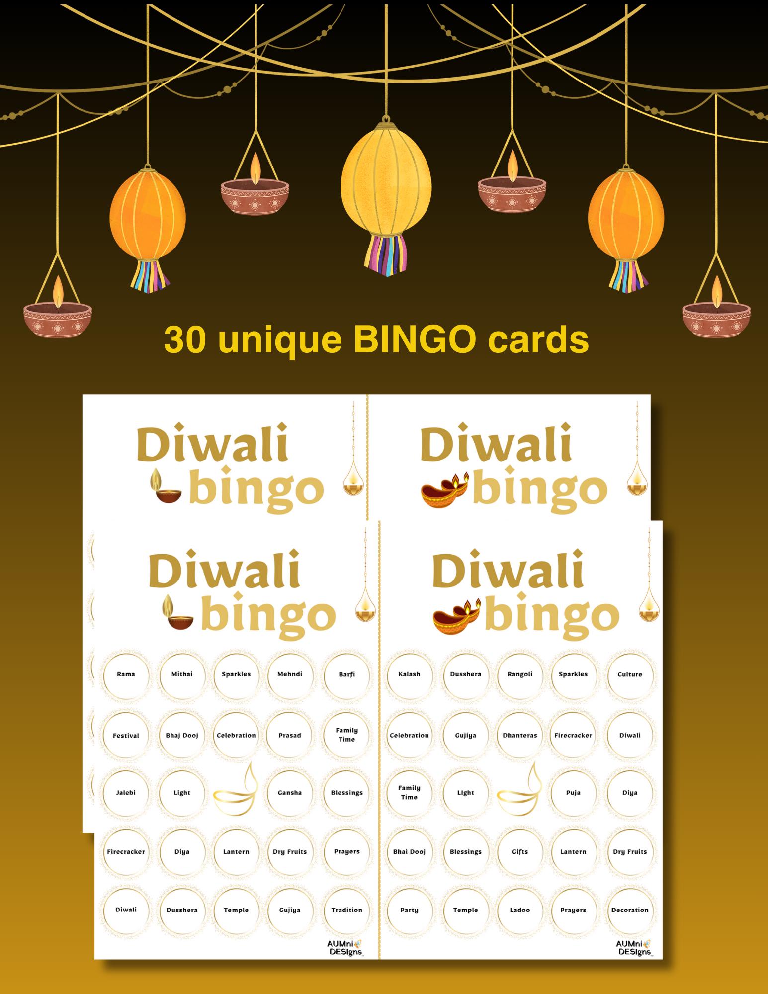 Diwali Bingo, Diwali Gift, Diwali Game, Diwali Decor, Laxmi, Desi Game ...